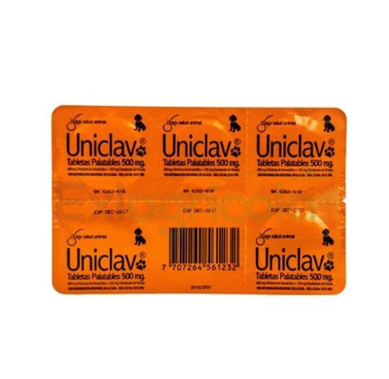 UNICLAV 500 MG PALATABLE X 5 TAB - DoctorPet.co