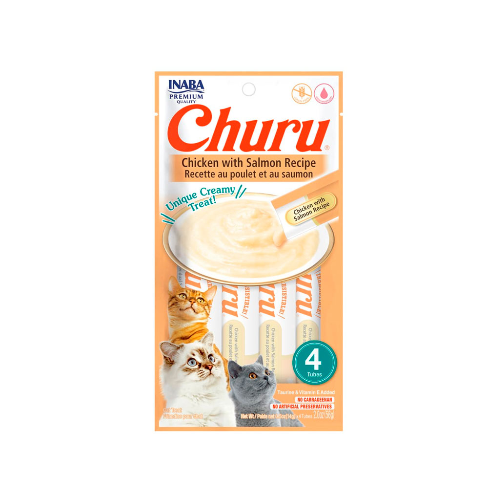 CHURU POLLO Y SALMON X 14 GR NARANJA - DoctorPet.co